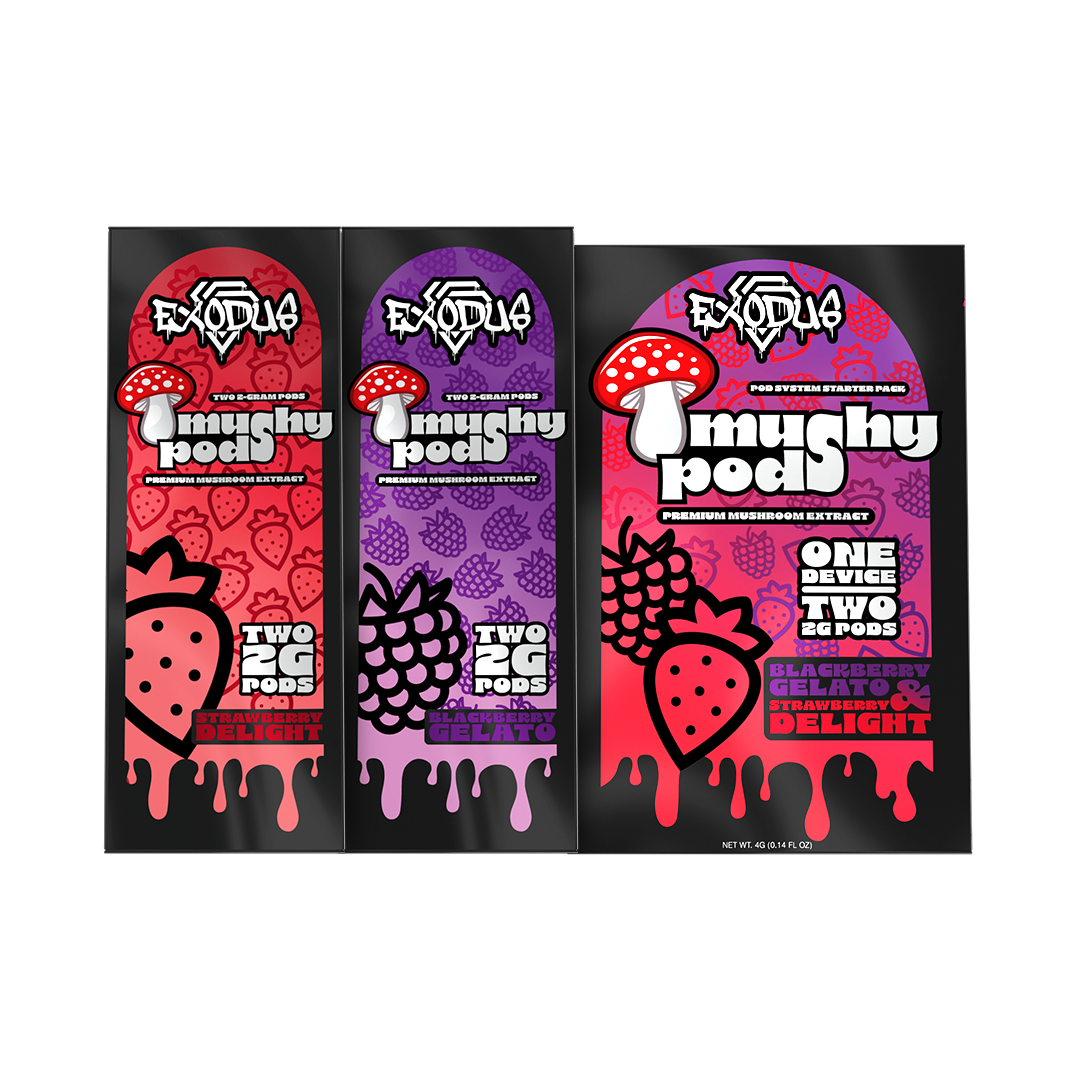 Exodus Mushy Pods Starter Kit & Refill Pods 2g – TenVape