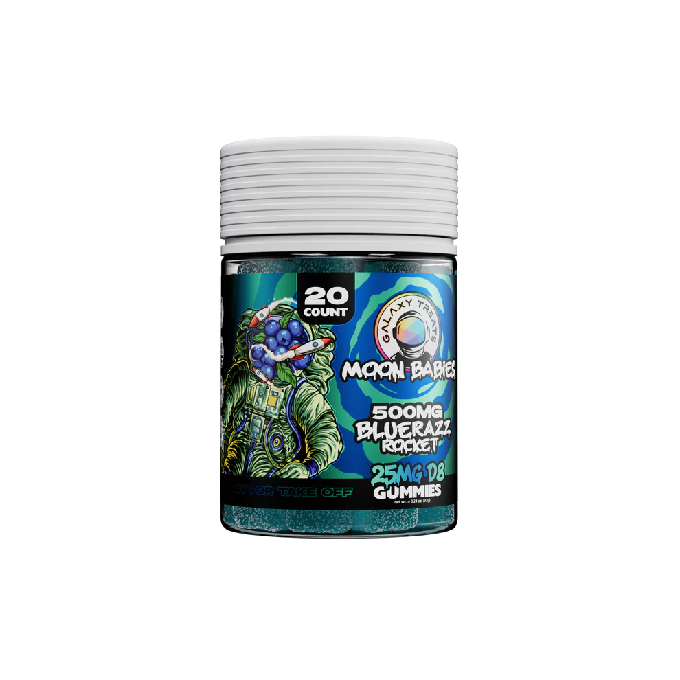 Galaxy Treats Bluerazz Rocket D8 Gummies (20ct) – TenVape