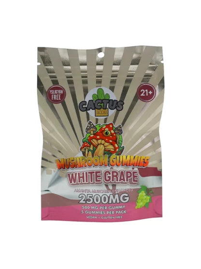 White Grape Cactus Labs Amanita Muscara Mushroom Gummies 2500mg – TenVape