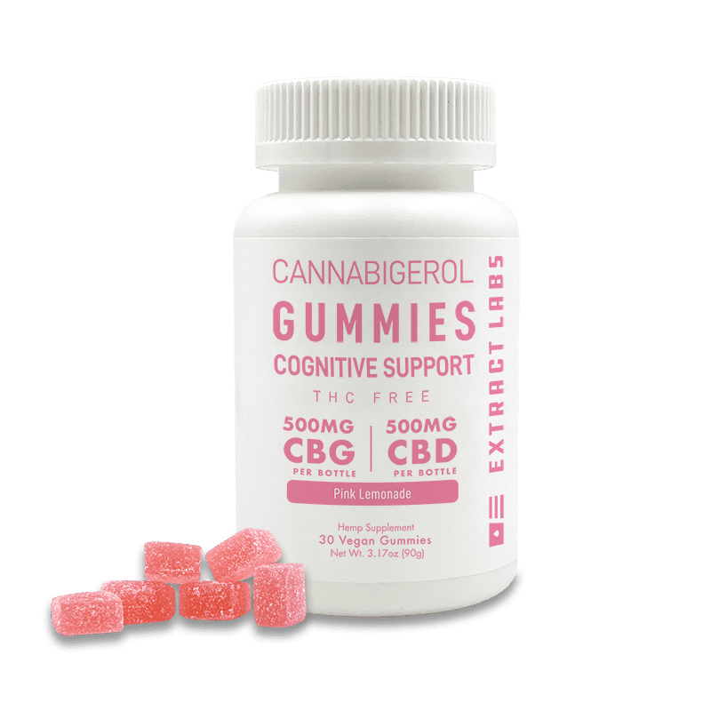 Extract Labs CBG Broad Spectrum Gummies | Cognitive Support | Pink Lem ...