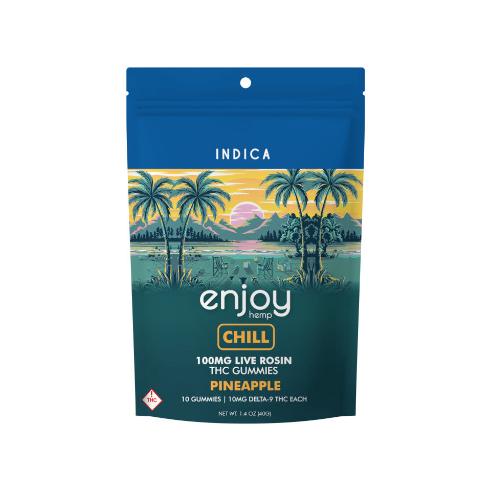 Enjoy Hemp Live Rosin Chill Delta 9 THC 100mg Gummies (Indica-Infused ...