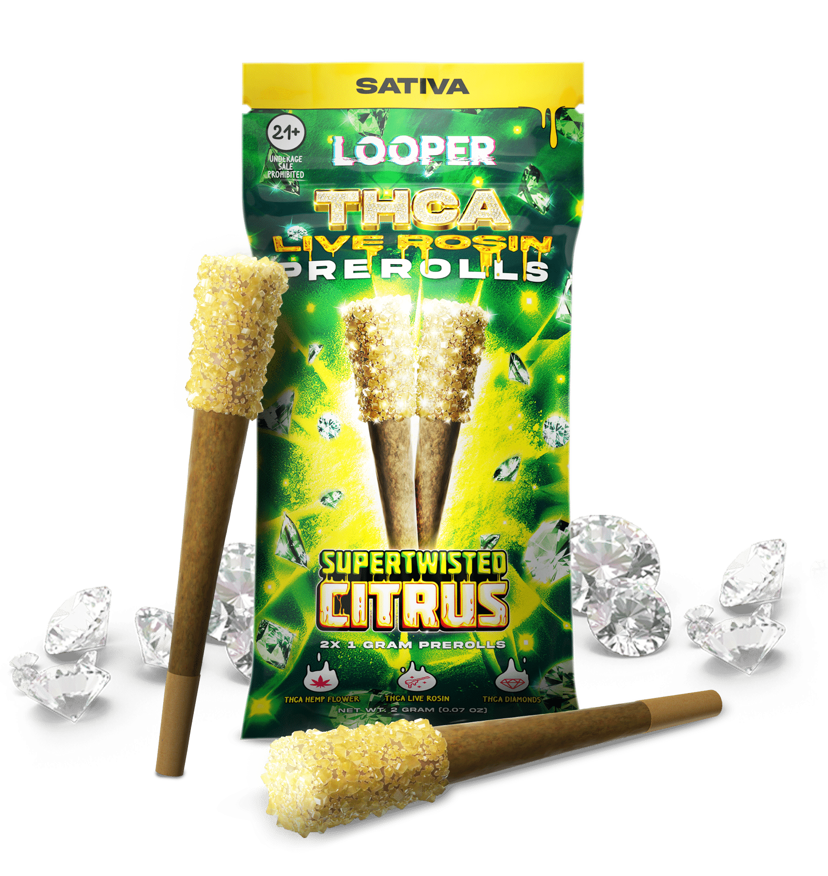 Looper Vape THCA Live Rosin Prerolls 1G: Supertwisted Citrus – TenVape