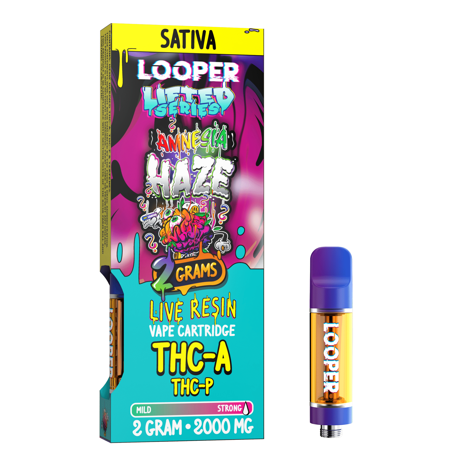 Lifted Series 2g Cartridge: Amnesia Haze by Looper Vape – TenVape
