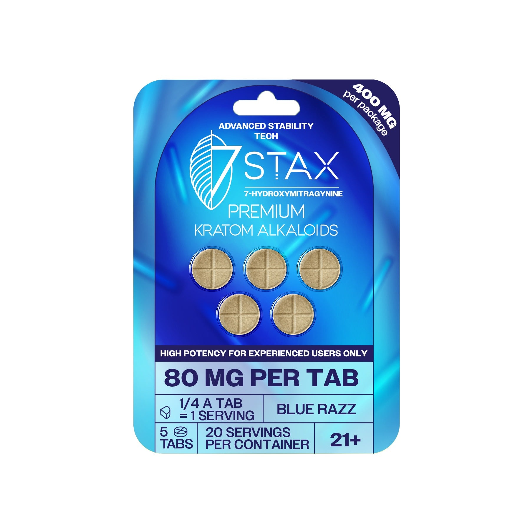 7stax Premium 7 Oh Kratom Alkaloid Tablets 400mg 5 Count Tenvape