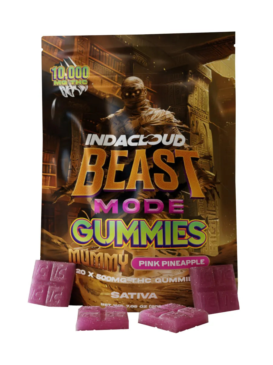 Mummy Pink Pineapple IndaCloud Beast Mode Gummies 20ct 10000MG – TenVape
