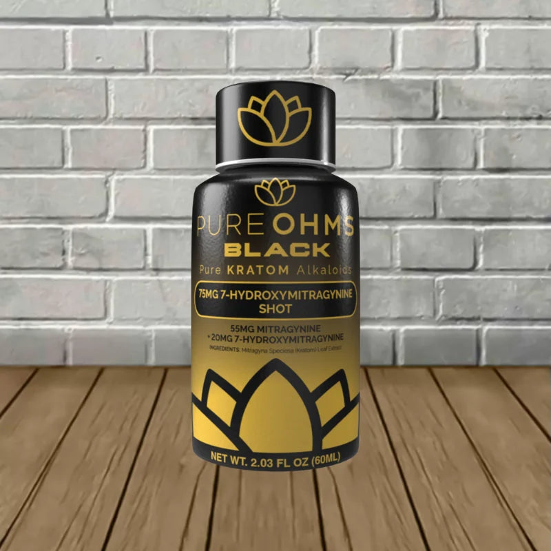 Pure Ohms Black 7-Hydroxymitragynine Liquid Extract Shot 2oz – TenVape