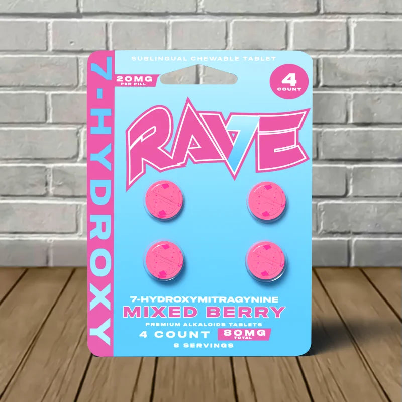 Rave Kratom 7-Hydroxy Extract Tablets 80mg – TenVape
