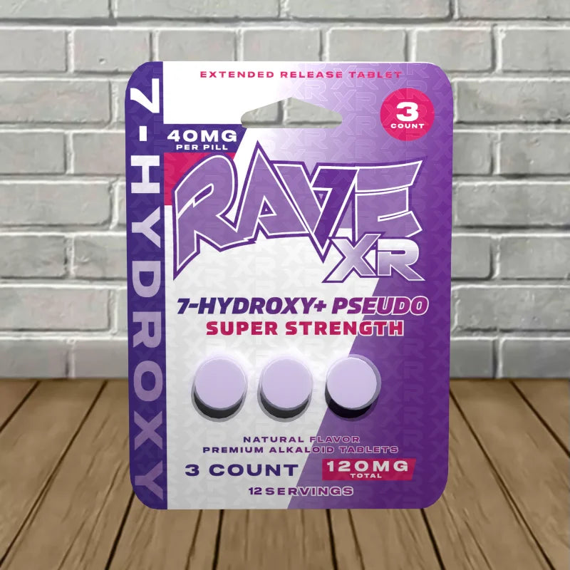 Rave XR 7-Hydroxy + Pseudo Super Strength Tablets 3ct – TenVape