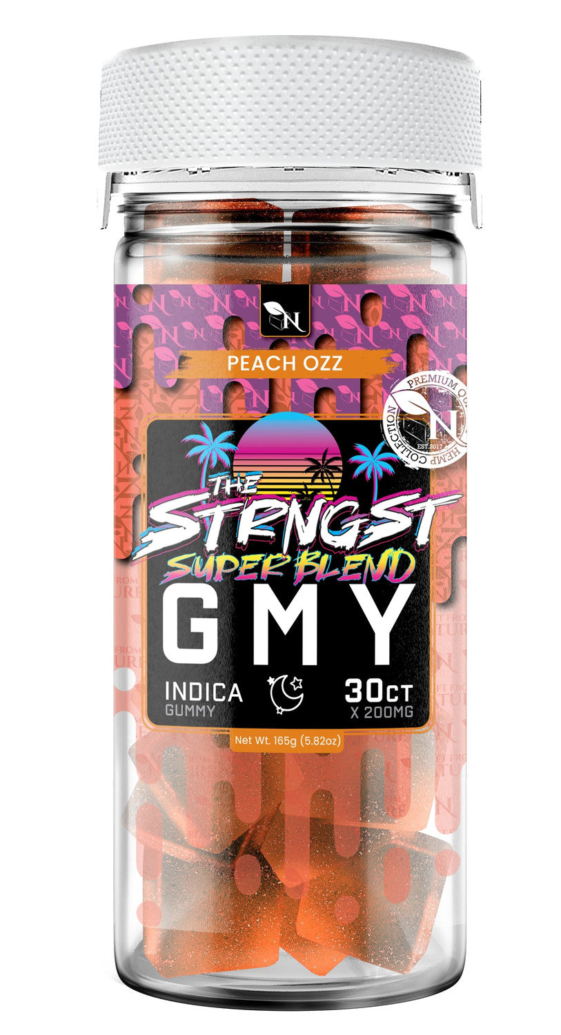 THE STRONGEST GMY - 30CT Peach Ozz 6000mg (200mg ea.) - INDICA – TenVape