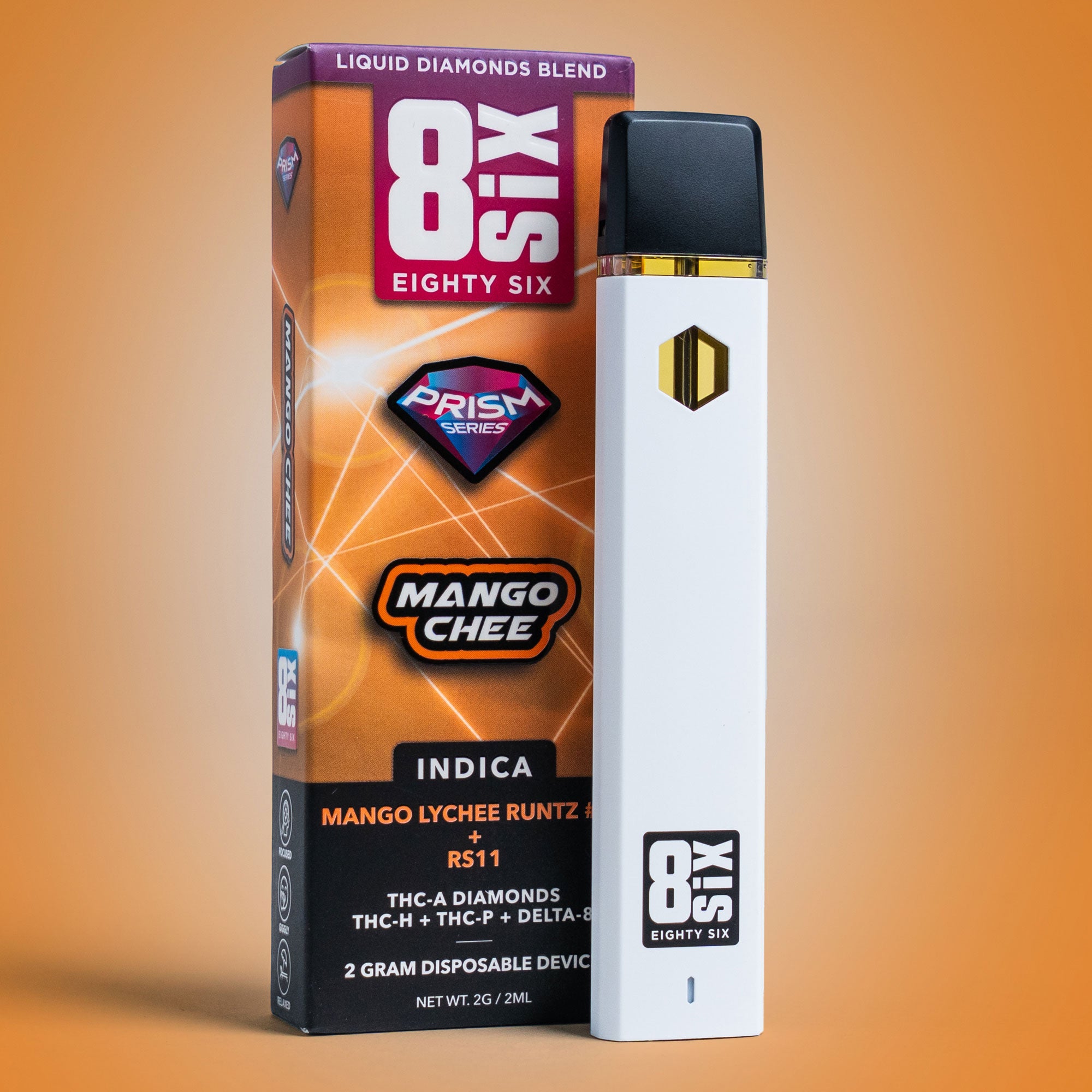 Eighty Six Mango Chee THCa Liquid Diamonds 2G Disposable Vape (Mango L ...