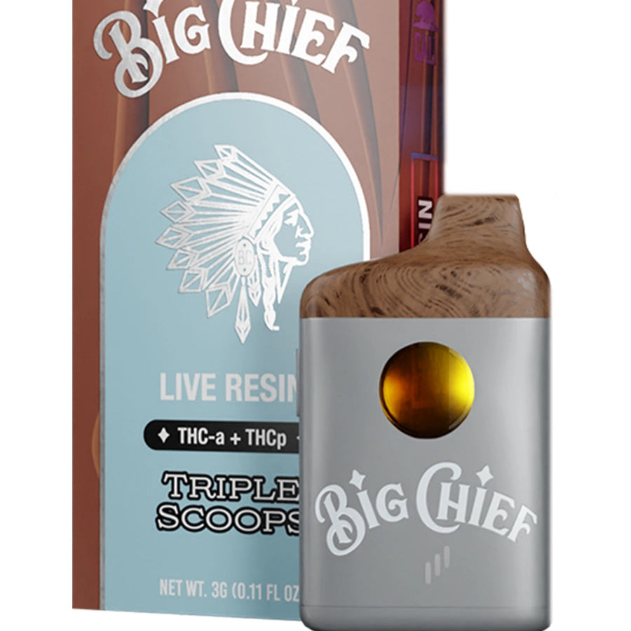Triple Scoops Big Chief Live Resin THC-A+THC-P Disposable Vape 3G – TenVape