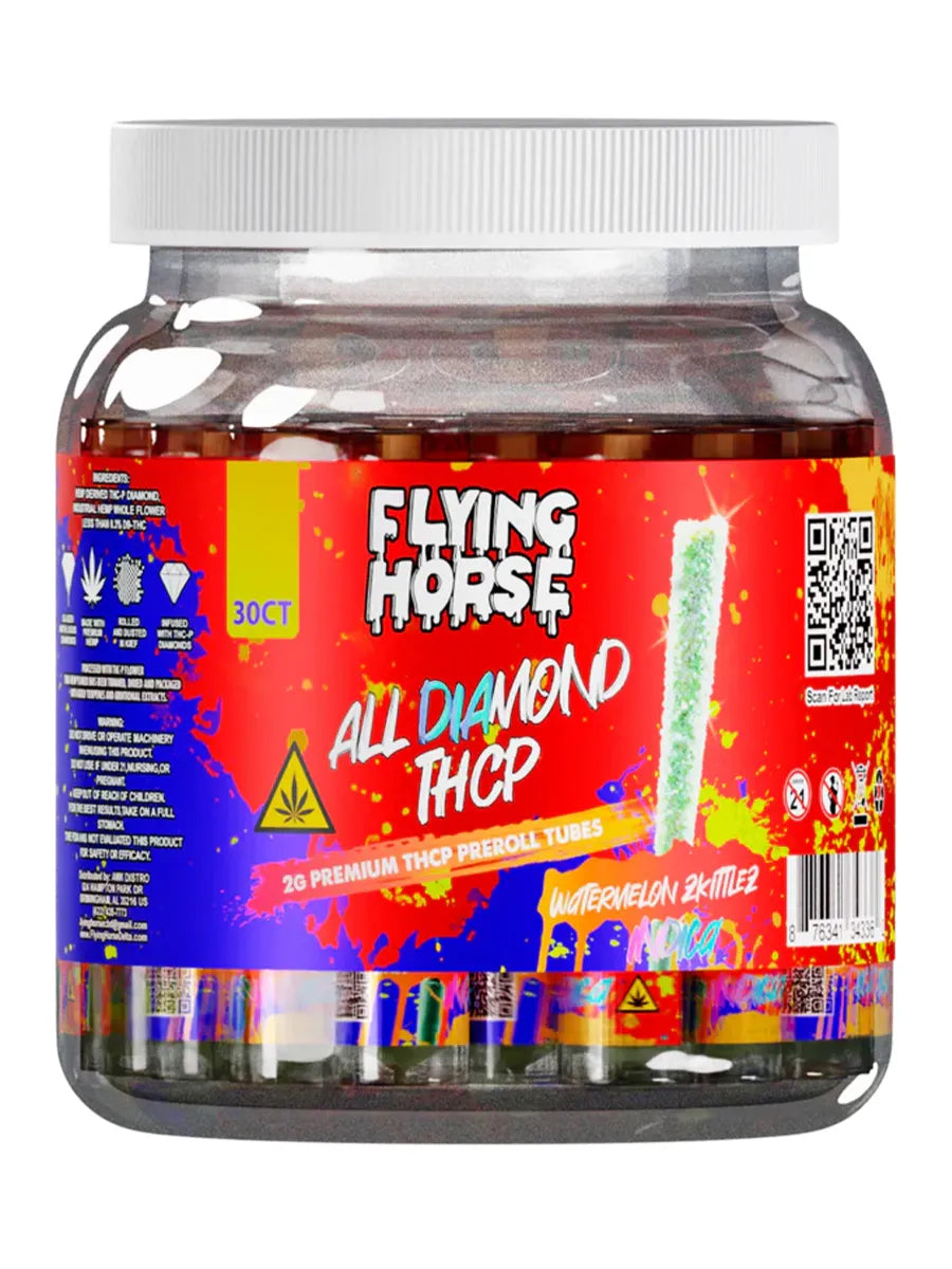 Watermelon Zkittlez Flying Horse All Diamond THCP Pre-Roll 1ct – TenVape