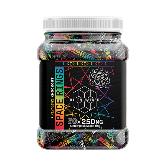 Hi On Nature 250mg KNOCKOUT SPACE RINGS - 50 PACK JAR – TenVape
