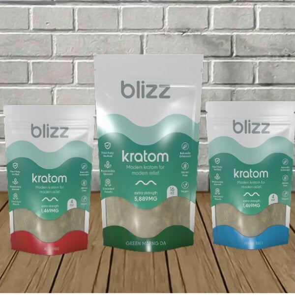 Blizz Kratom Extra Strength Premium Powder Bags – TenVape
