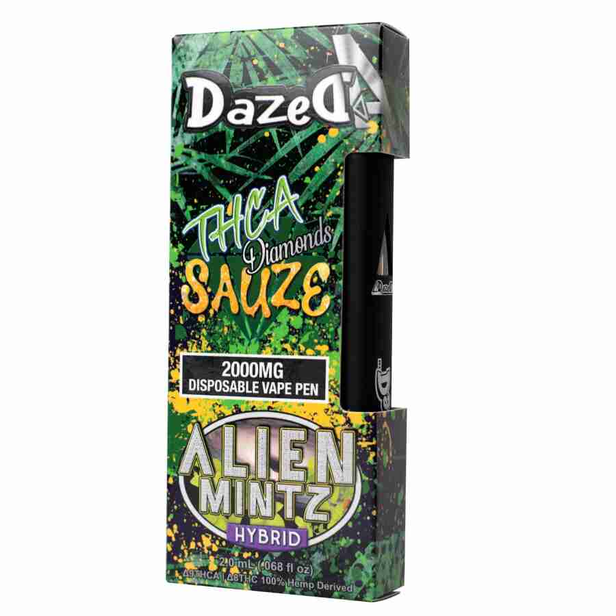 DazedA THCA Diamonds Sauze Disposable Vape Pen Alien Mintz 2g – TenVape
