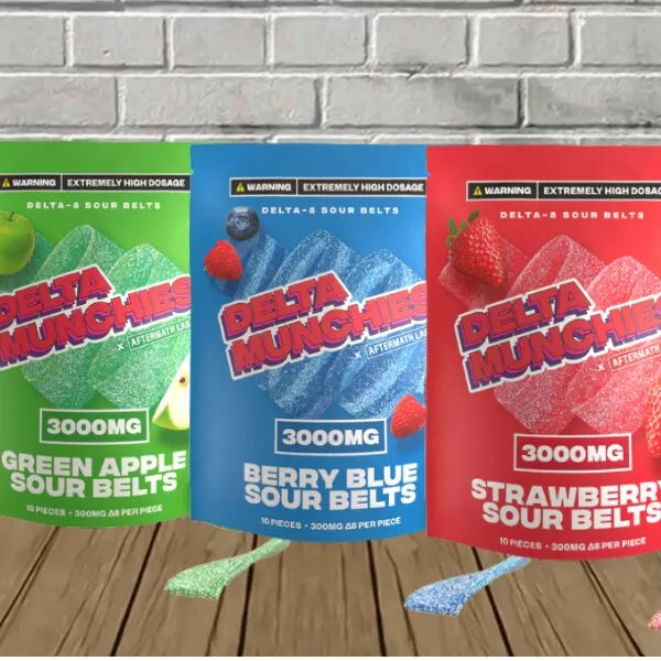 Delta Munchies Delta 8 Sour Belts 3000mg – TenVape