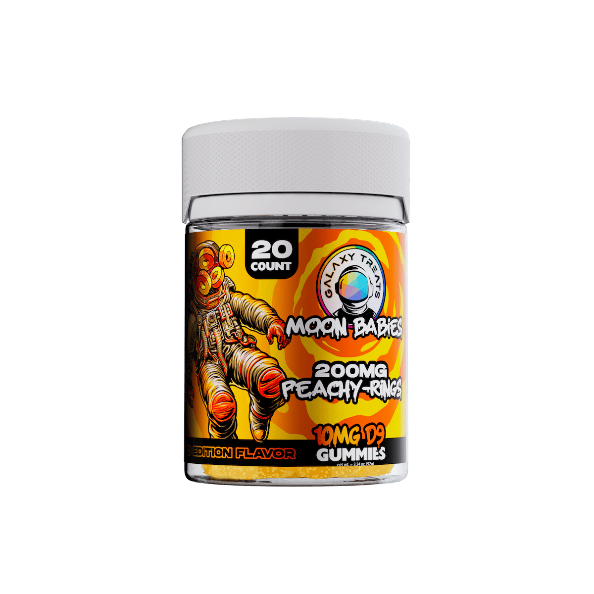 Galaxy Treats Peachy Rings D9 Gummies (20ct) – TenVape
