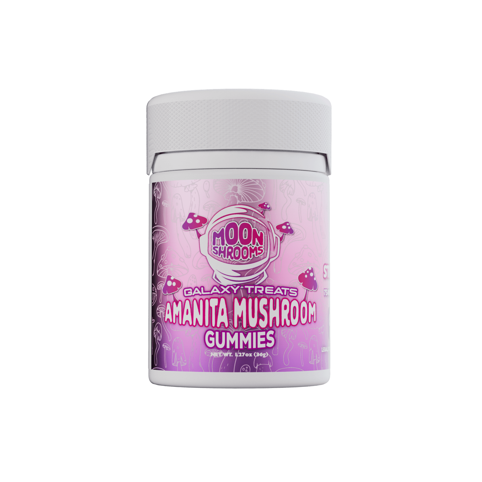 Galaxy Treats Strawberry Moon Shrooms 6000mg Amanita Mushroom Gummies ...