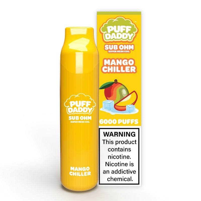 Puff Daddy 6000 Puffs Disposable Vape Kit 14ml Mango Chiller – TenVape